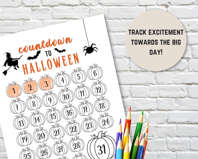 Printable Halloween Countdown | Halloween Craft | Kids Halloween ...