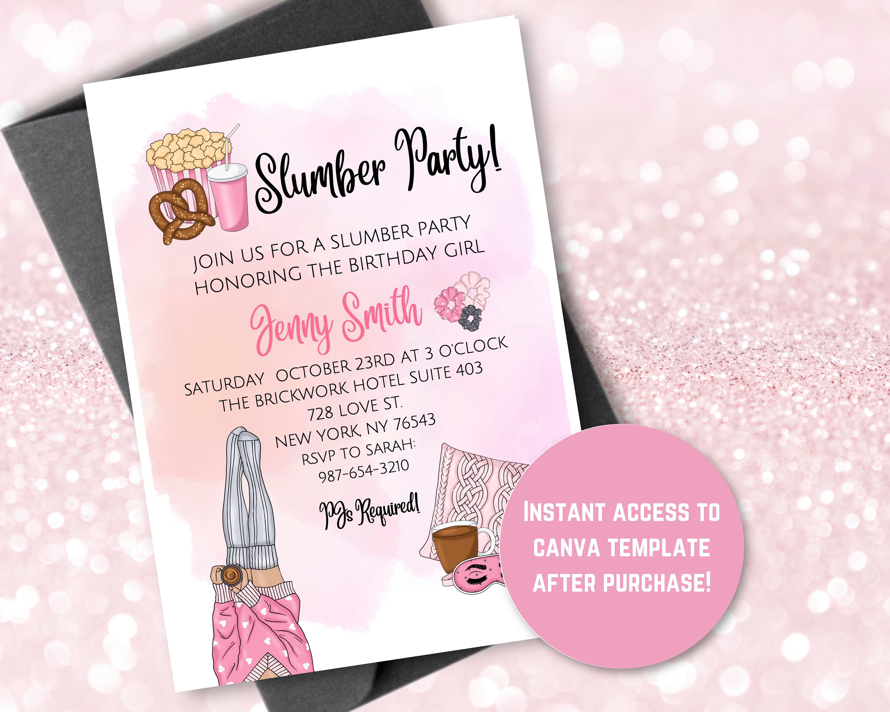Slumber Party Invitations Sample