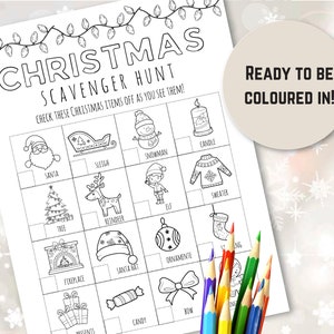 Printable Christmas Scavenger Hunt for Kids | Kids Coloring Activity ...