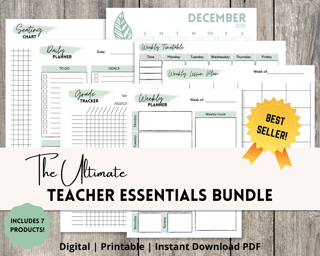 The Ultimate 2022-2023 Teacher Planner Bundle | Undated Teacher Planner ...