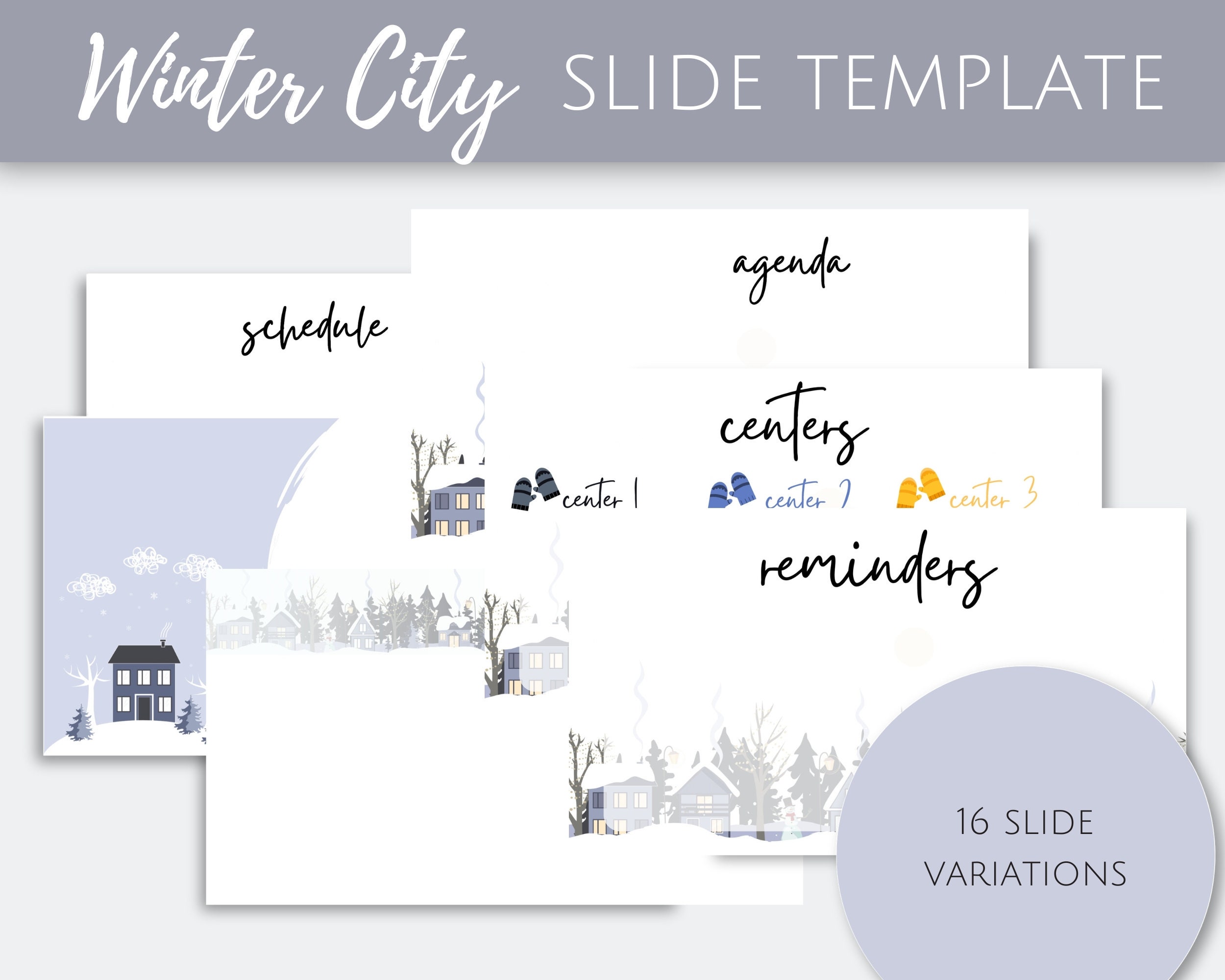 Winter Wonderland City Slide Template for Teachers Winter Classroom ...