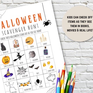Printable Halloween Scavenger Hunt for Kids | Kids Halloween Activity ...
