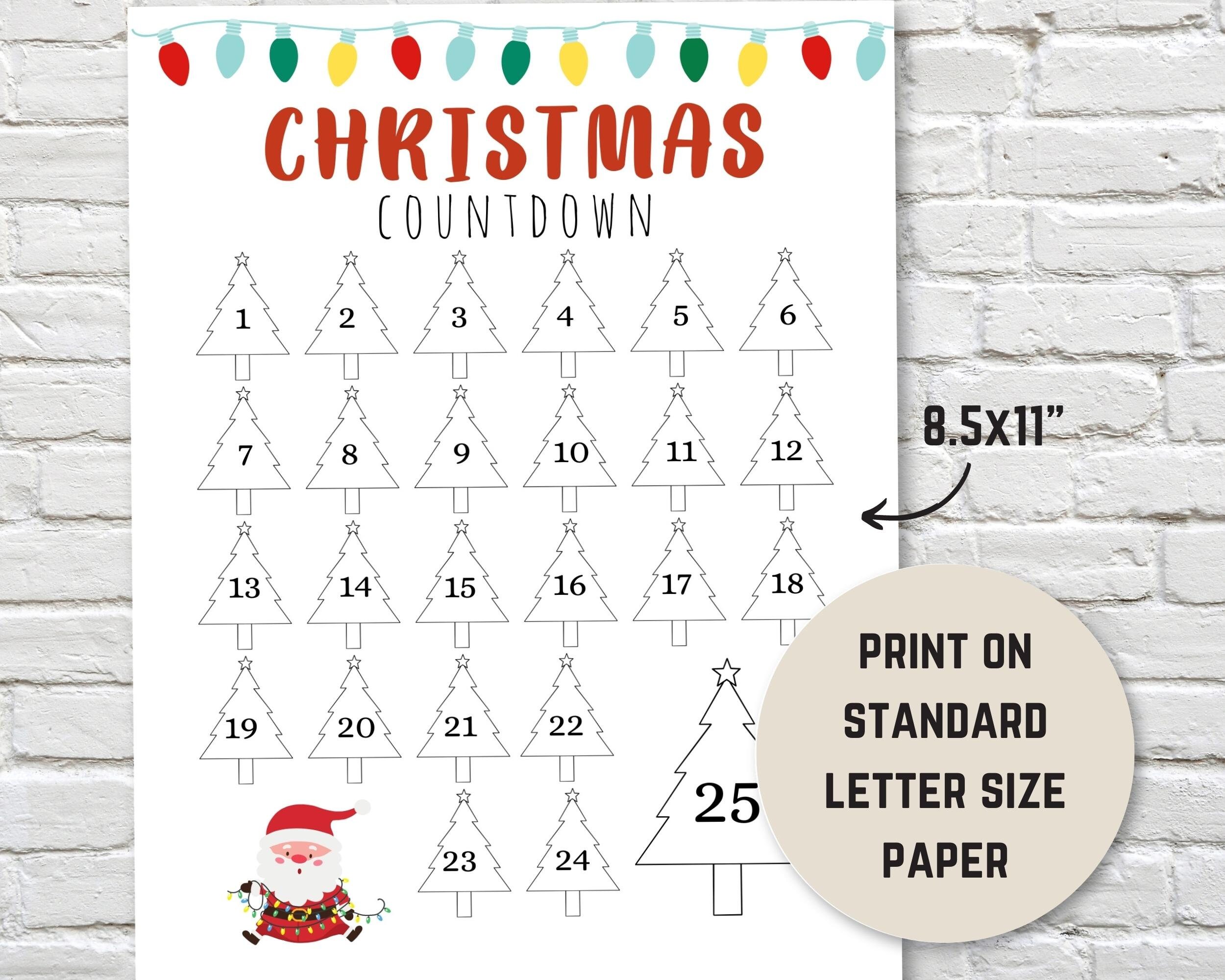 Printable Christmas Countdown | Advent Calendar | Kids Christmas ...