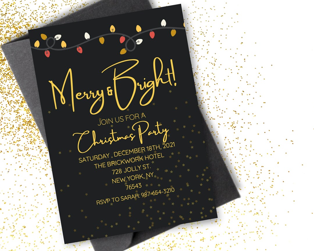 Editable Christmas Party Invitation Template | Holiday Party Invite ...