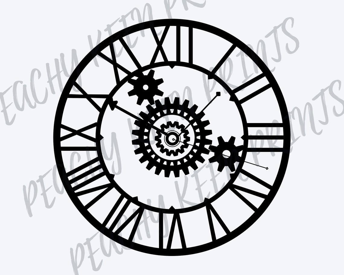 Steampunk Wall Clock Instant Download SVG SVG File Bundle - Etsy