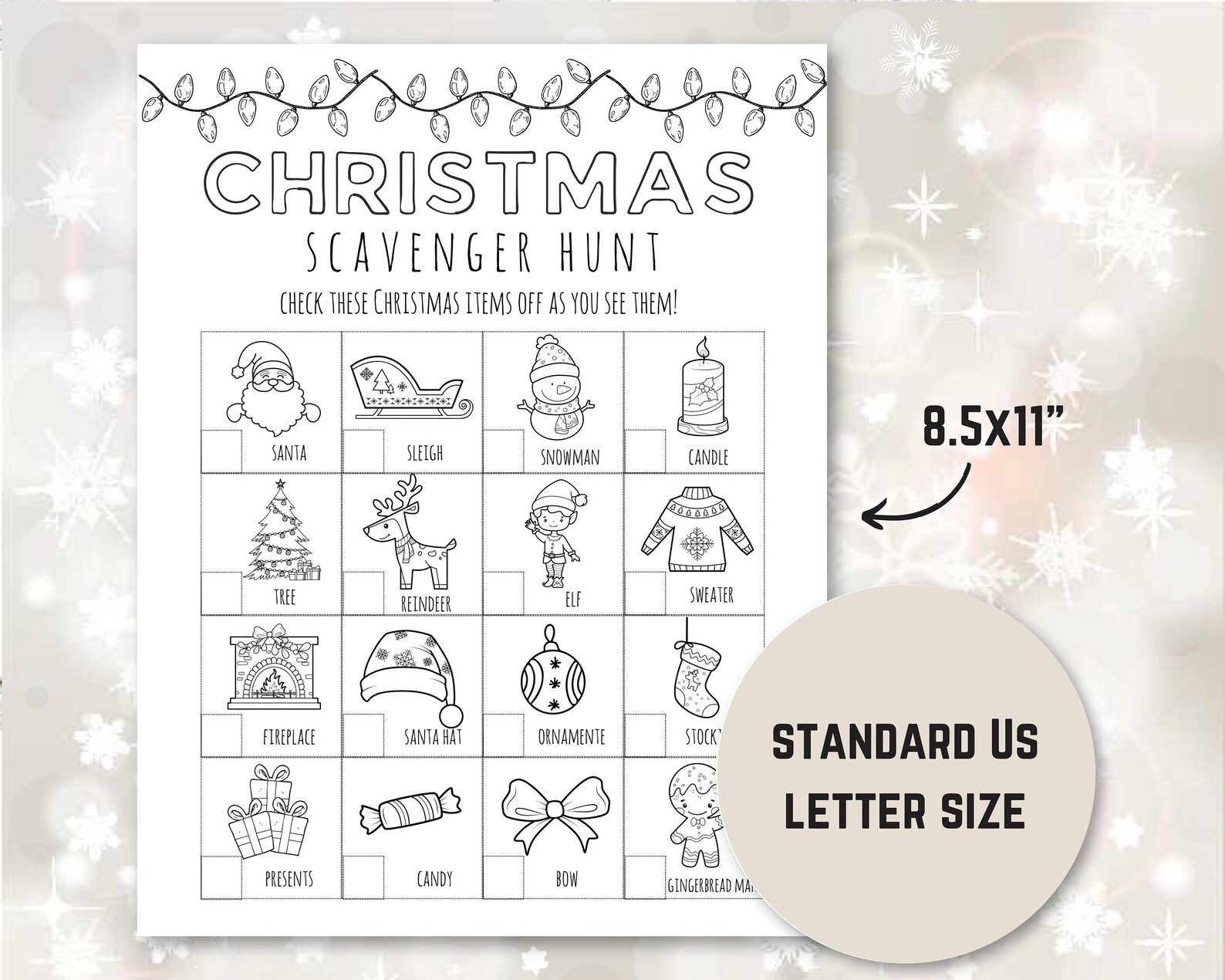 Printable Christmas Scavenger Hunt for Kids Kids Coloring - Etsy
