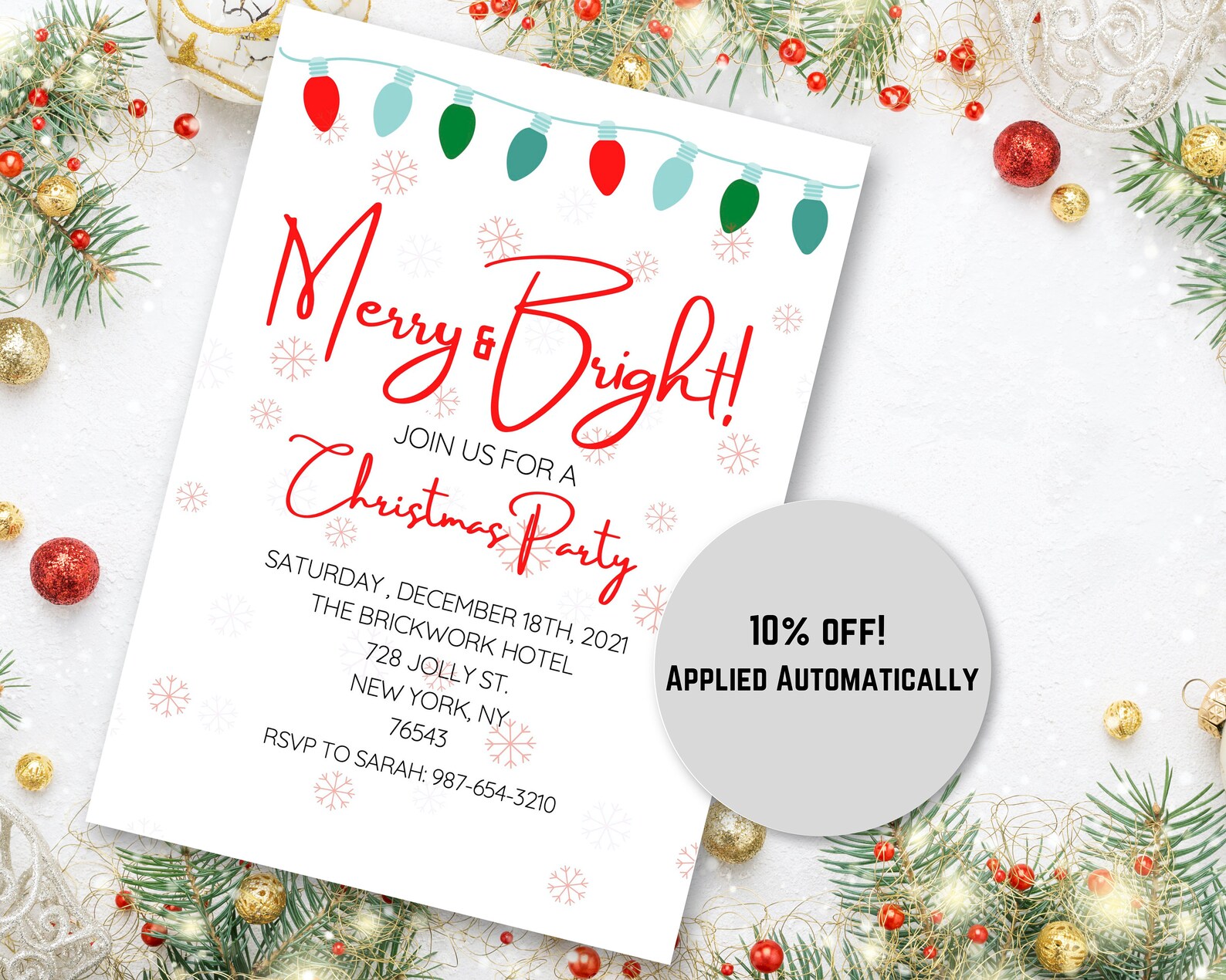 Editable Christmas Party Invitation Template | Holiday Party Invite ...