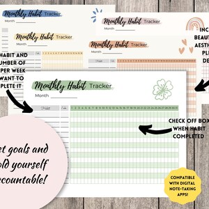 College Student Planner Printable Bundle | Digital Planner | Habit ...