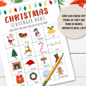 Printable Christmas Scavenger Hunt for Kids | Kids Christmas Activity ...