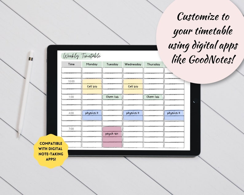 College Student Planner Printable Bundle Digital Planner Habit Tracker ...