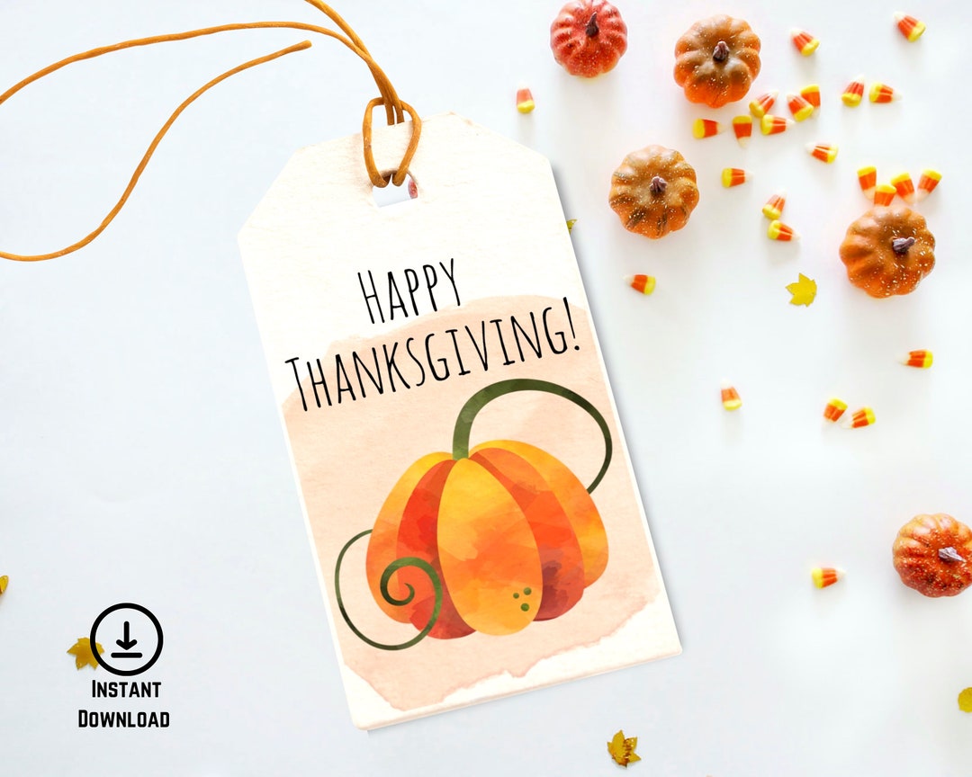 Printable Thanksgiving Gift Tags | Instant Download | Fall Party Favors ...