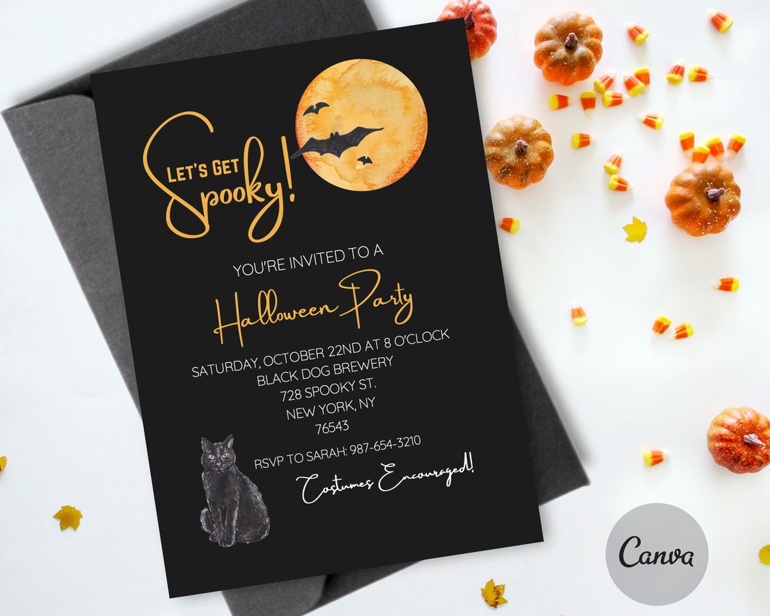 Editable Halloween Party Invitation Template | Let's Get Spooky ...