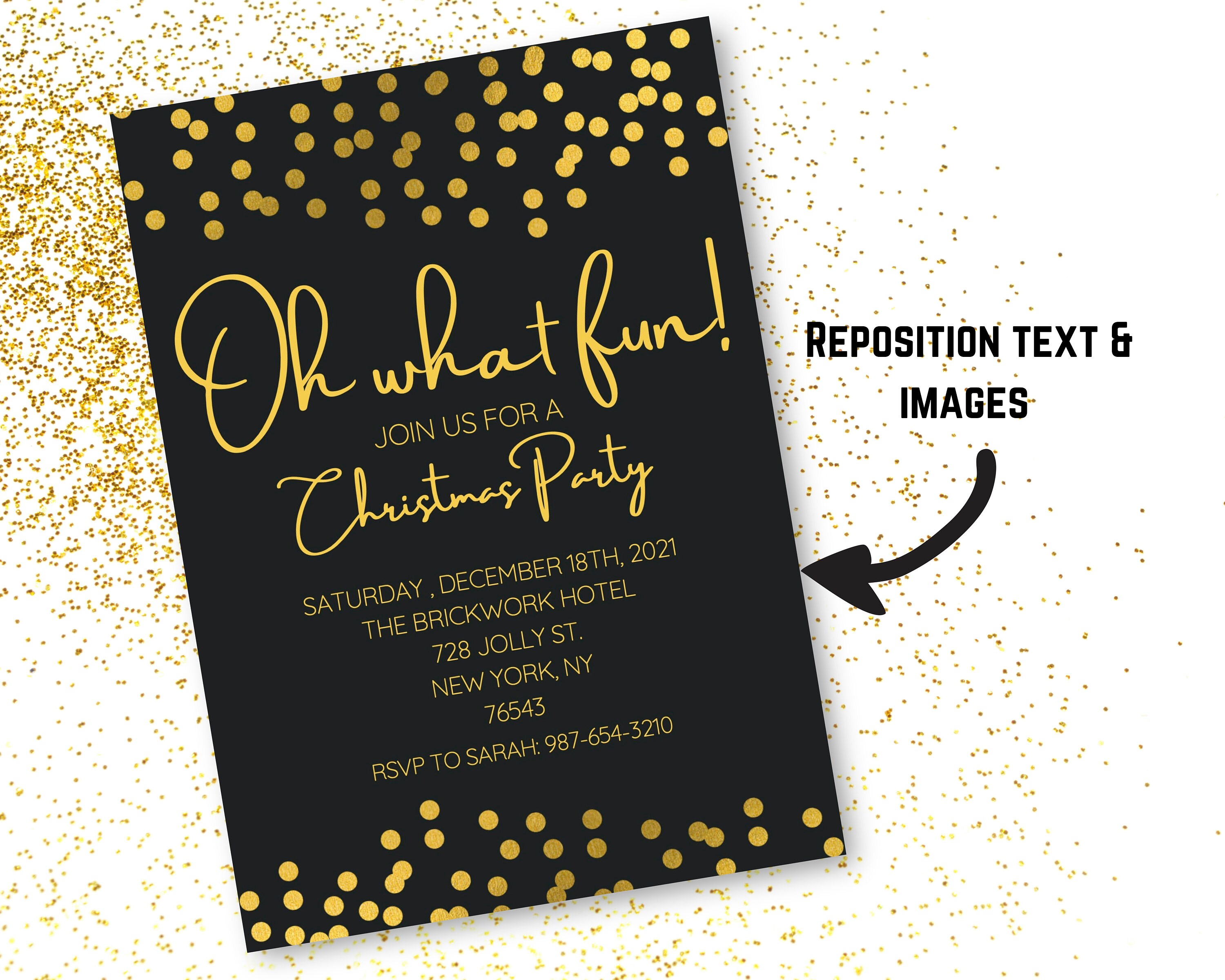 Editable Christmas Party Invitation Template | Holiday Party Invite ...
