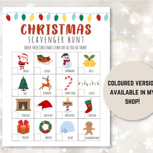 Printable Christmas Scavenger Hunt for Kids | Kids Coloring Activity ...