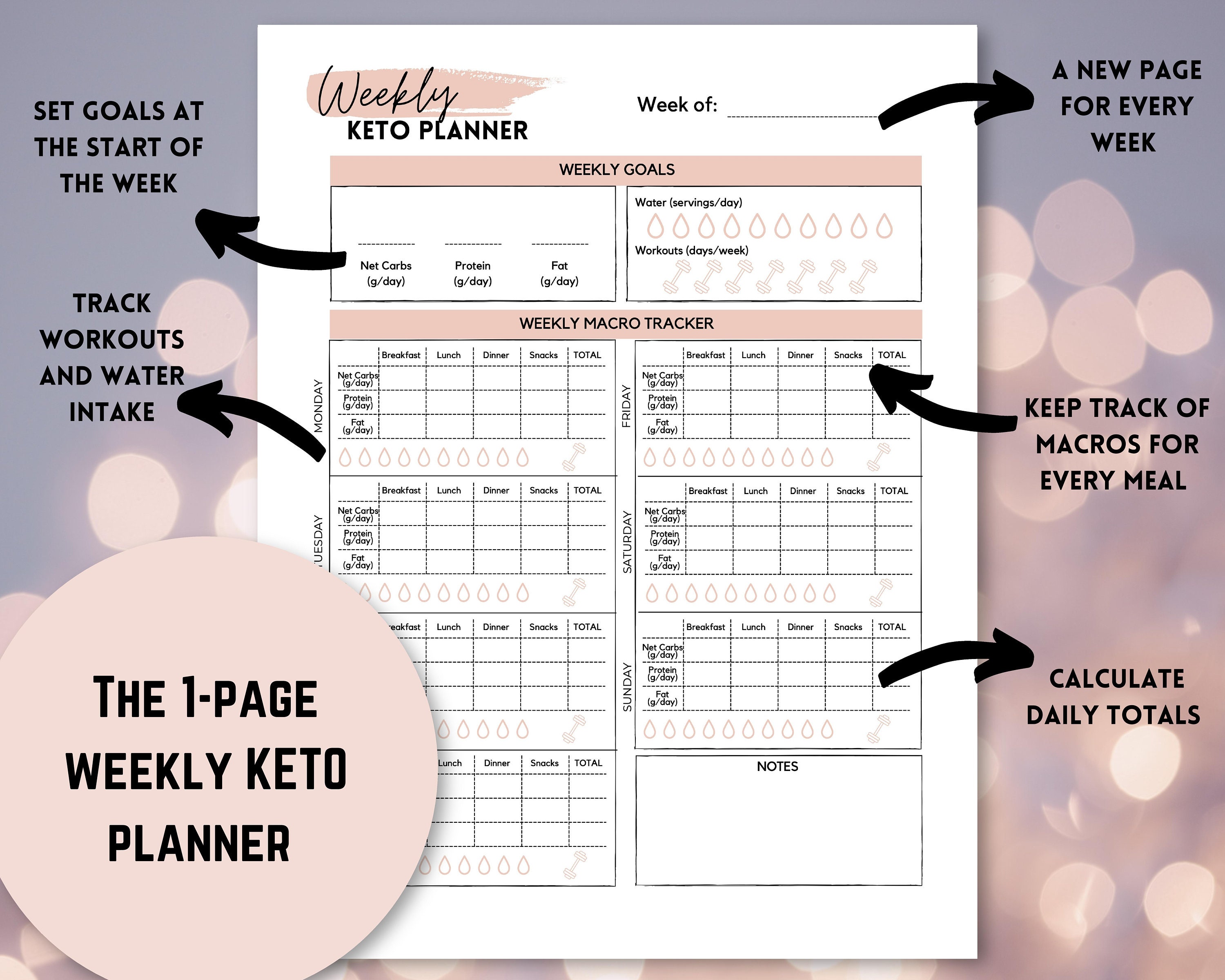 Keto Diet Planner Digital & Printable Ketogenic Diet - Etsy