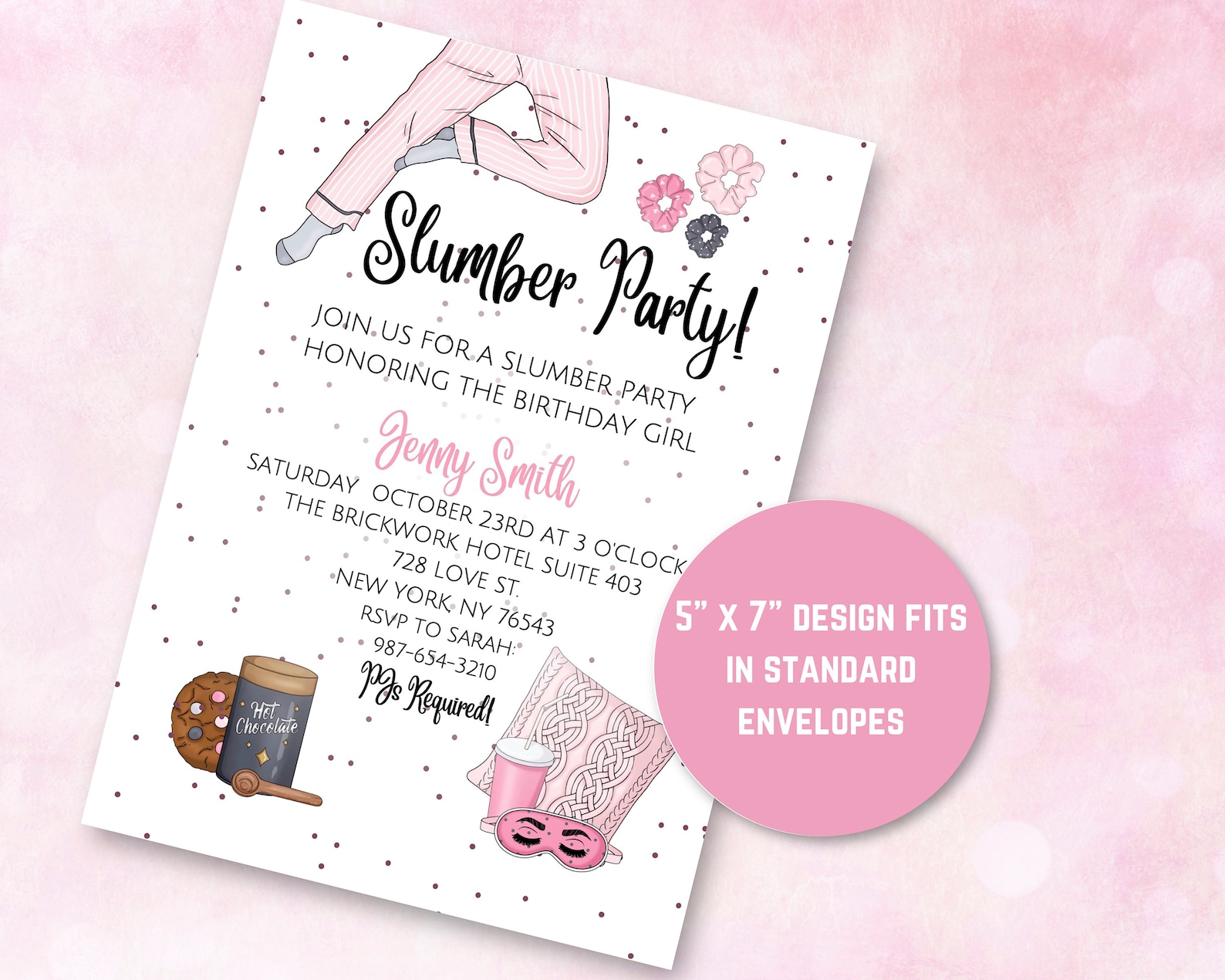 Editable Slumber Party Invitation Printable Sleepover Party Invite ...