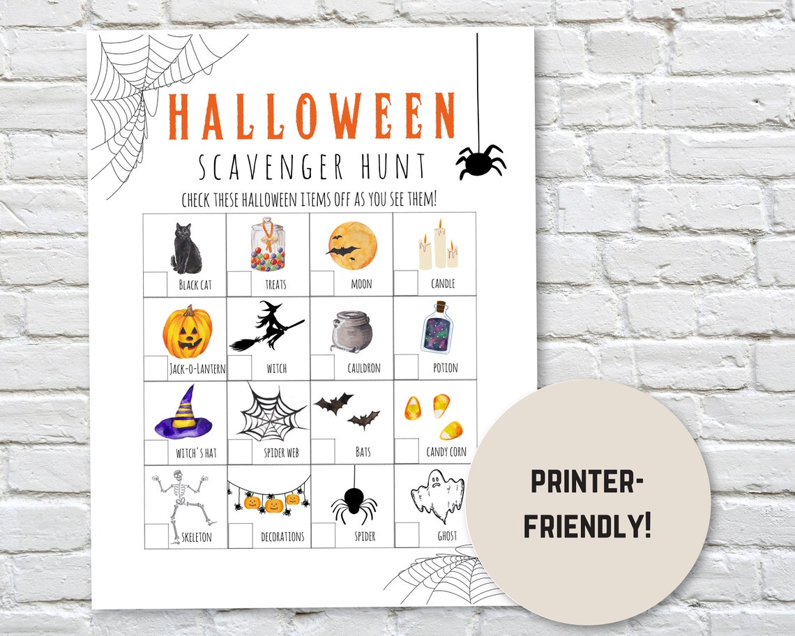 Printable Halloween Scavenger Hunt for Kids Kids Halloween - Etsy