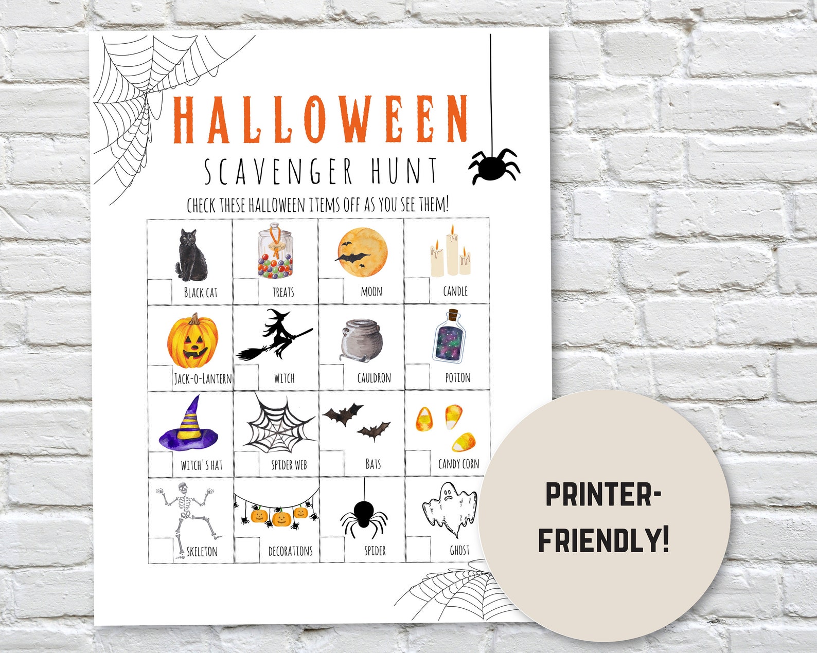 Printable Halloween Scavenger Hunt for Kids | Kids Halloween Activity ...