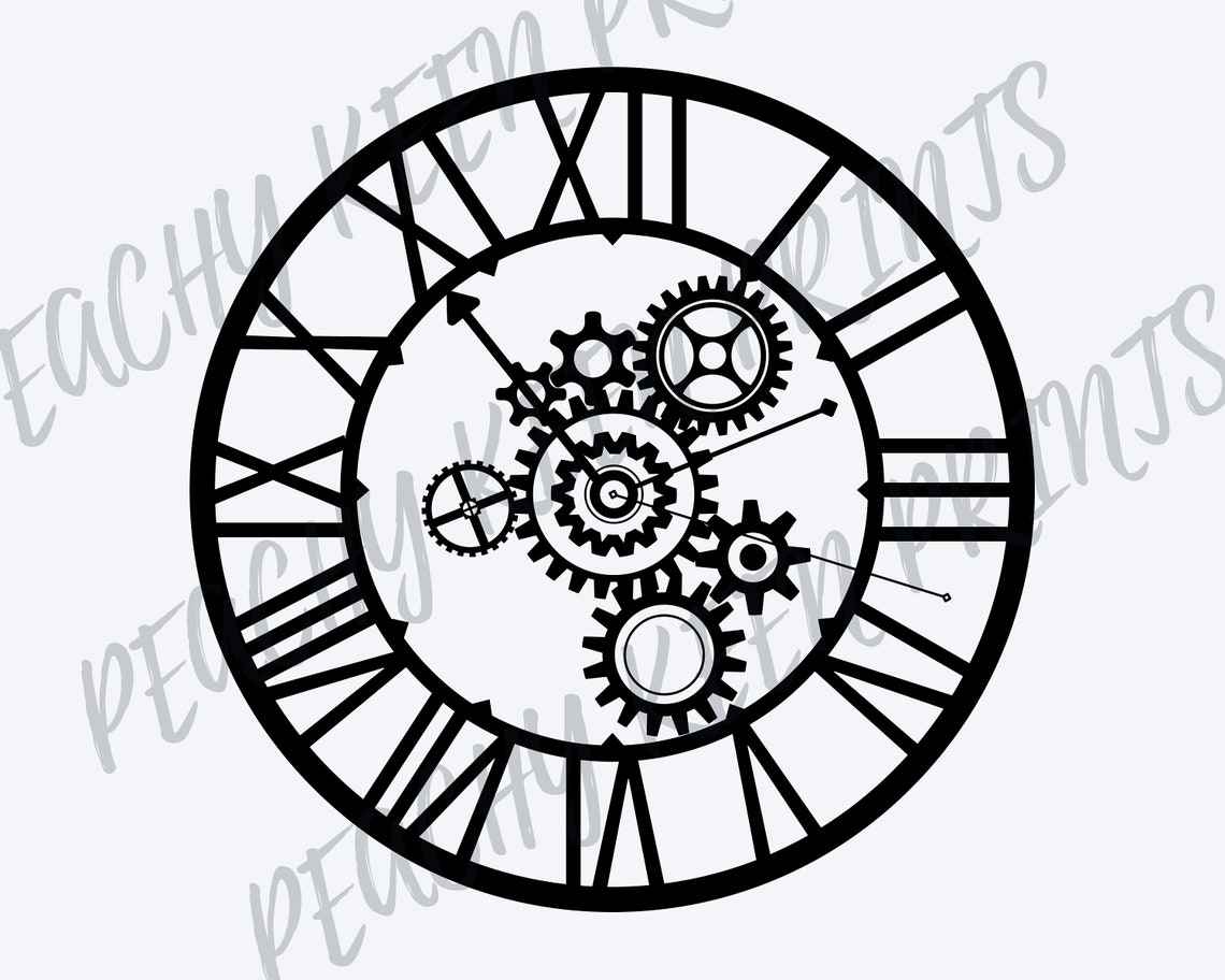 Steampunk Wall Clock Instant Download SVG SVG File Bundle - Etsy
