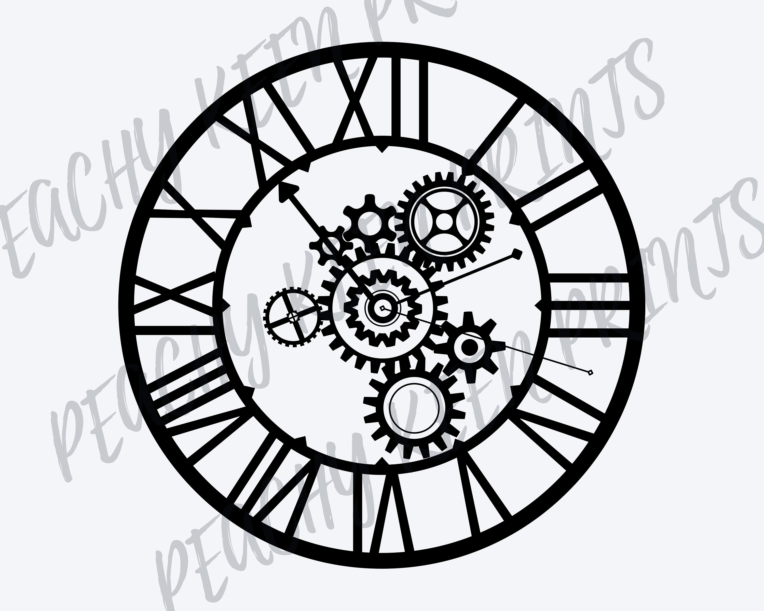 Steampunk Wall Clock Instant Download SVG SVG File Bundle Cricut ...