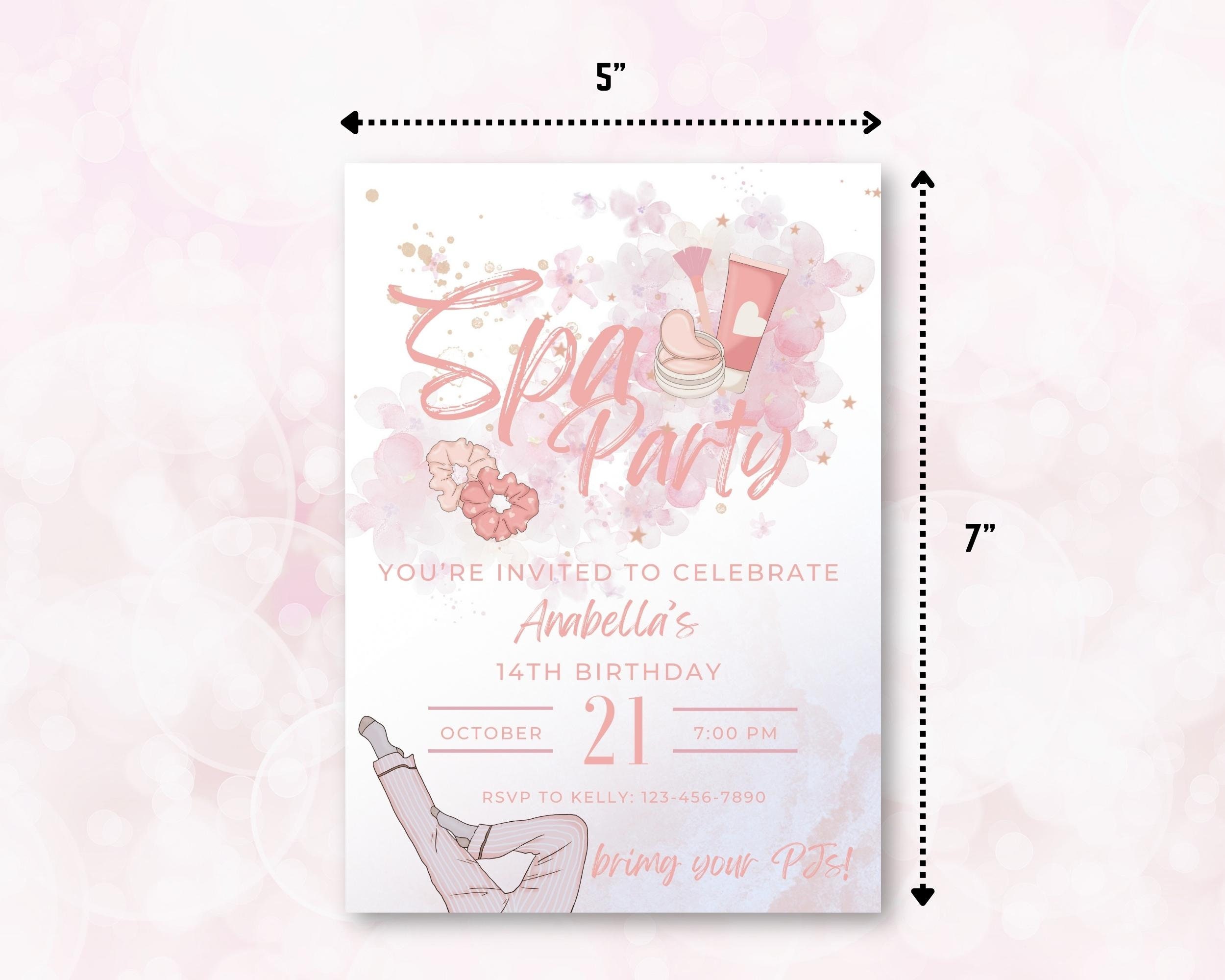 Editable Spa Party Invitation Printable Sleepover Spa Party Invite ...