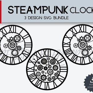 Steampunk Wall Clock Instant Download SVG SVG File Bundle - Etsy