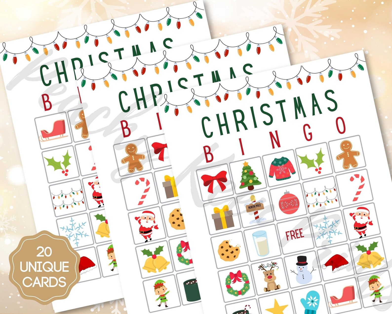 Printable Christmas BINGO Game | Holiday Party Game | Christmas ...