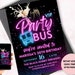 Editable Party Bus Invitation Party Limo Invite Custom Canva Template ...