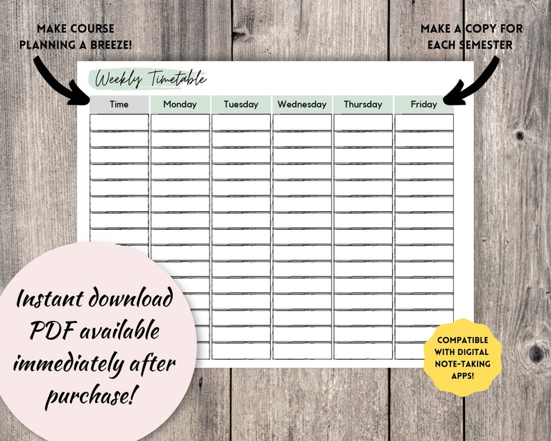 College Student Planner Printable Bundle | Digital Planner | Habit ...
