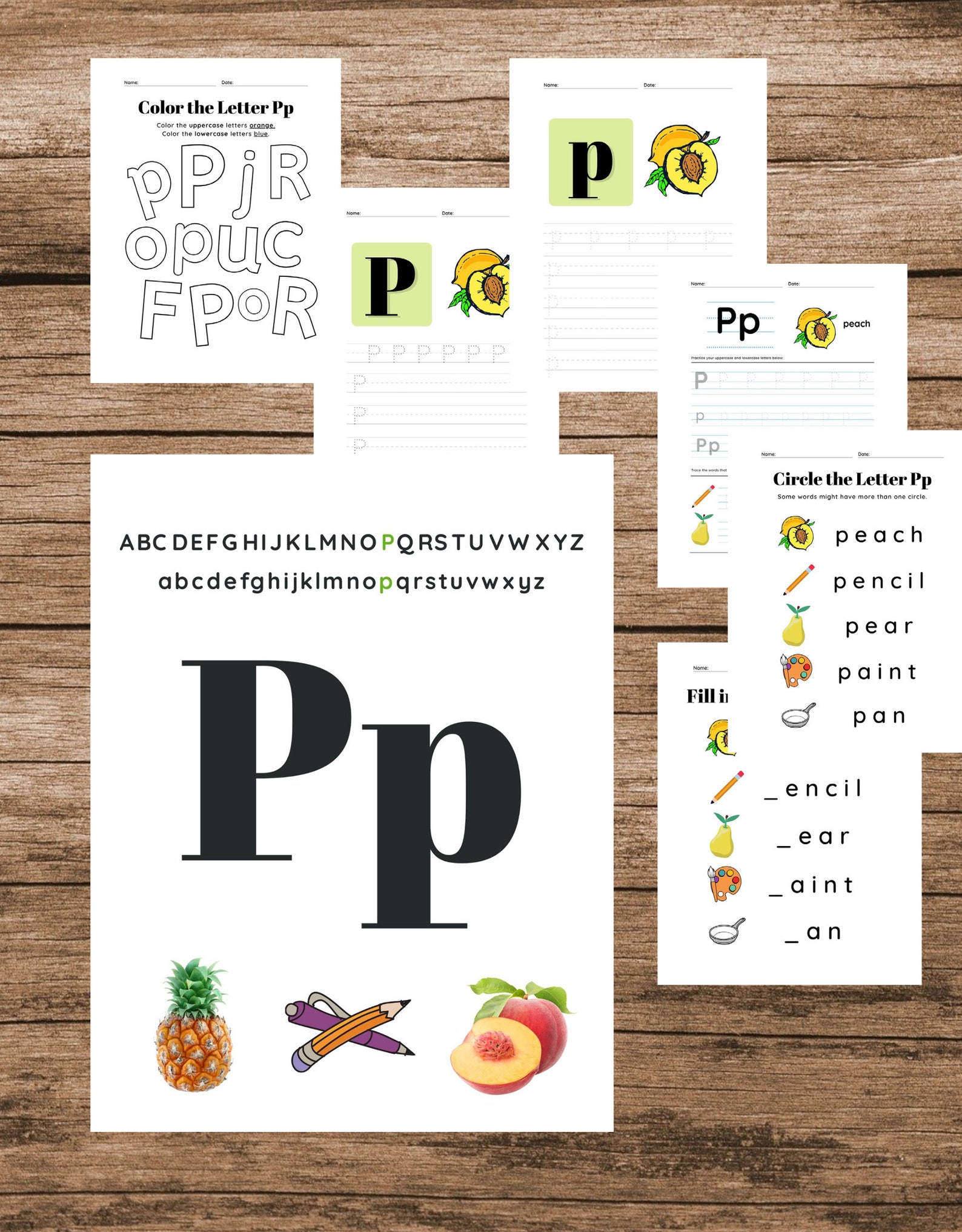 The Letter P Printable Handwriting Practice | Etsy