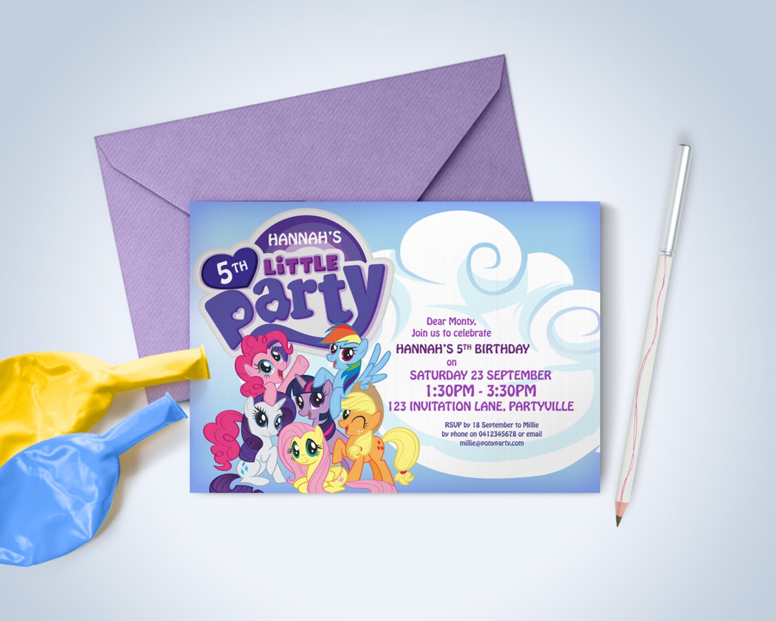 My Little Pony Printable Invitations - Pony Theme Party, My Little Pony ...