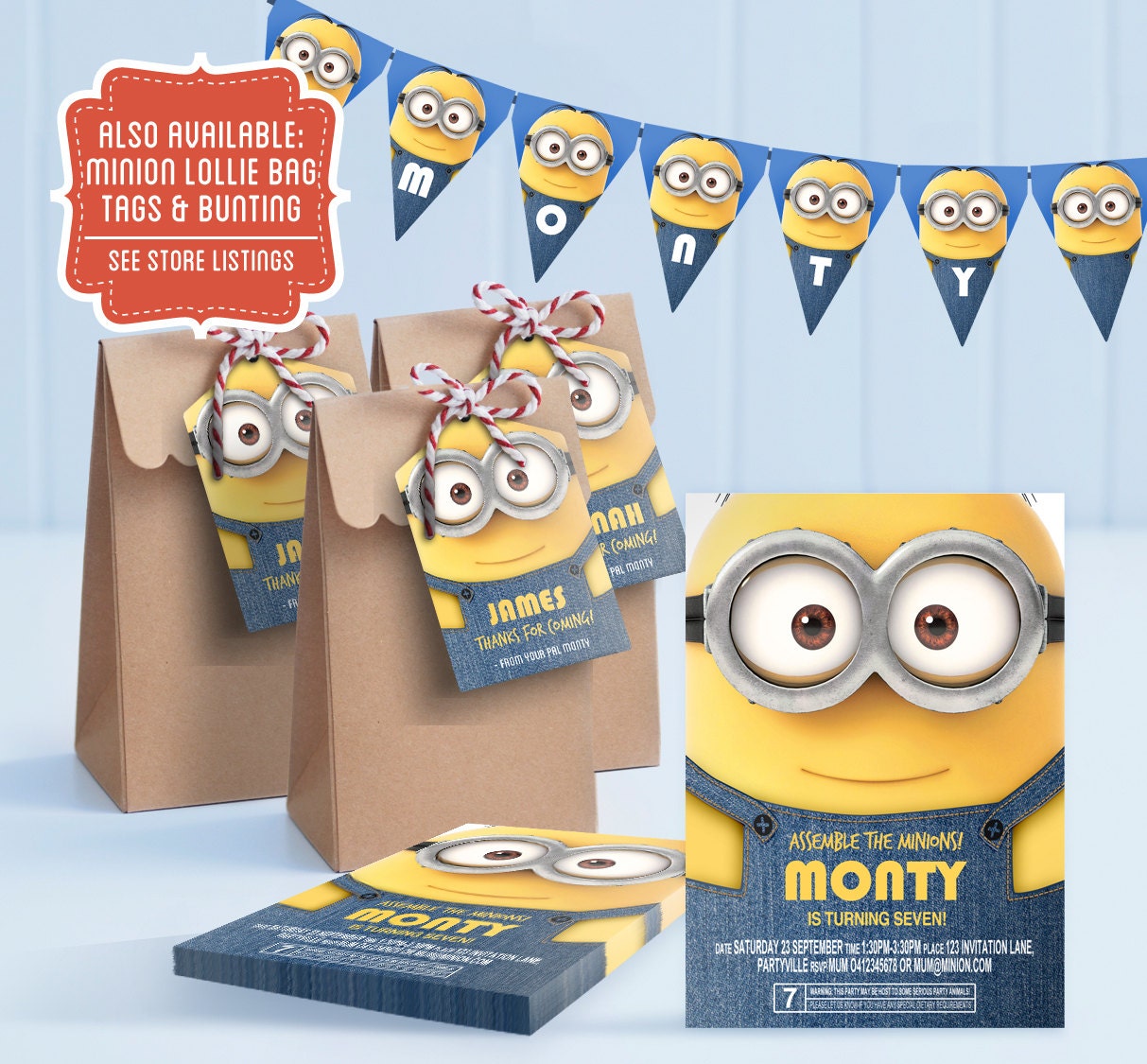 Minion Party Invite PINK - Edit and Print as Many Copies as You Like ...