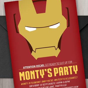 Iron Man Invitation Printable, Edit & Print as Many Copies as You Like ...