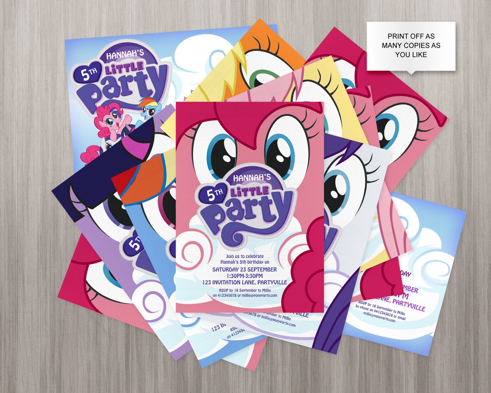 My Little Pony Printable Invitations Pony Theme Party, My Little Pony ...