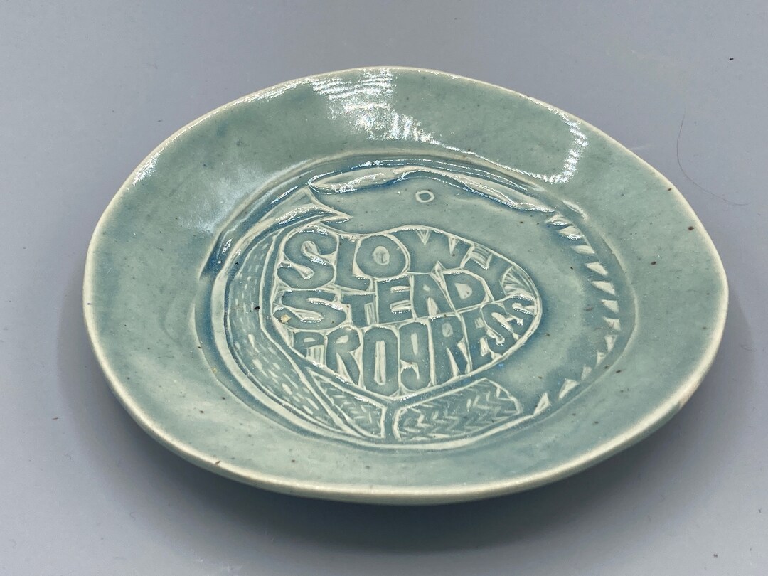 Slow Steady Progress Stamped Slab Plate - Etsy