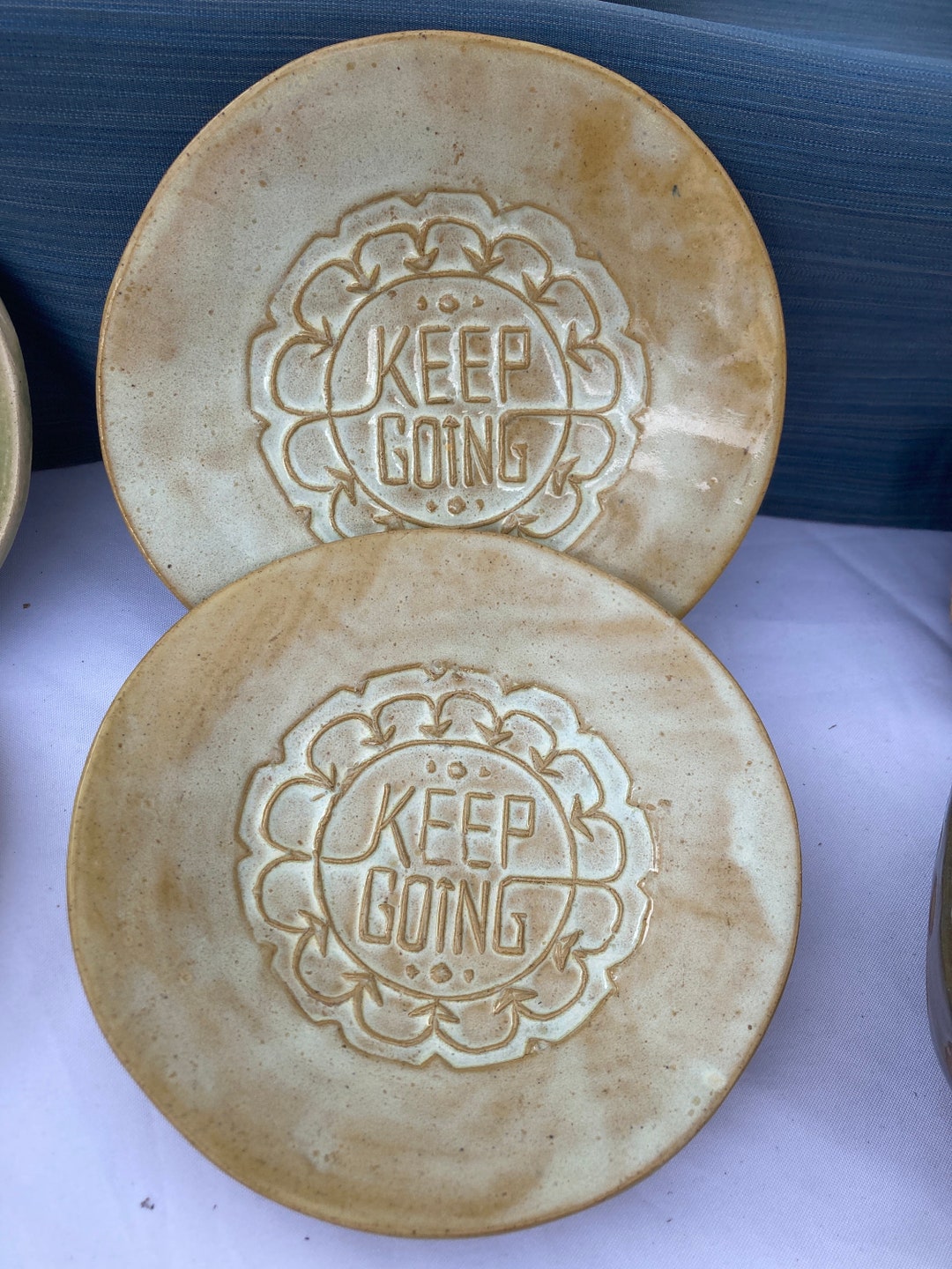 Keep Going Stamped Slab Plate - Etsy