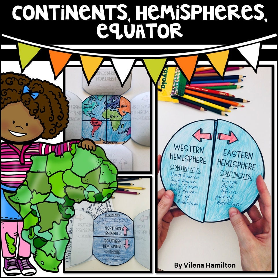 Continents. Hemispheres. Equator. Reading Passage & Foldable - Etsy