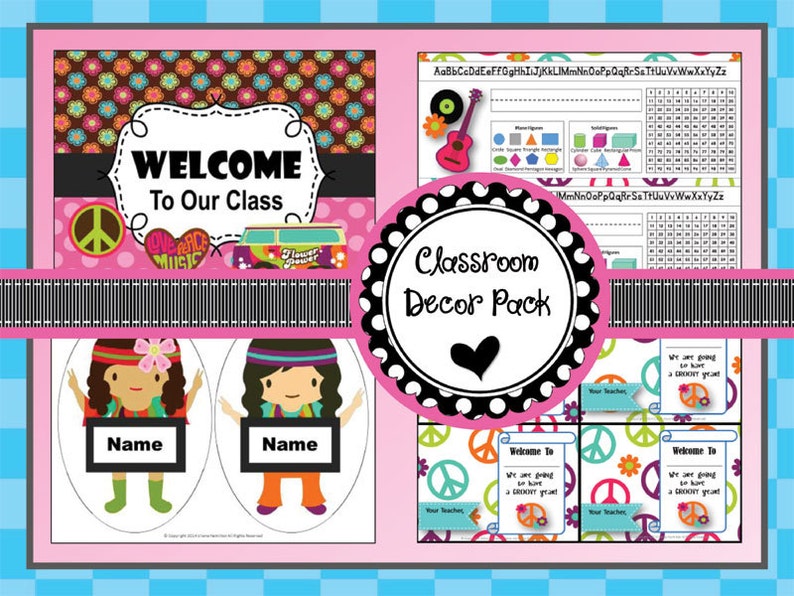 Classroom Decor Set Hippie Instant Download | Etsy
