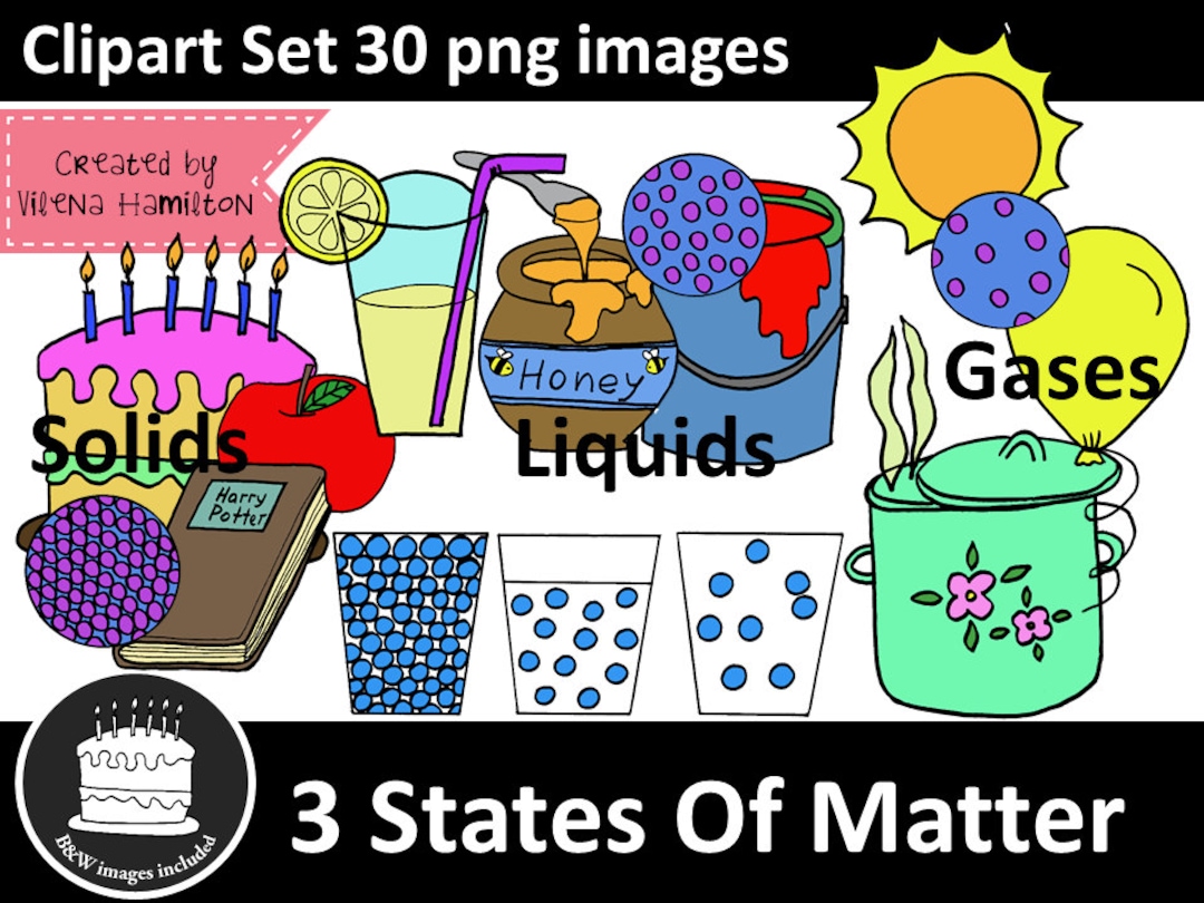 3 States of Matter Clipart Set - Etsy