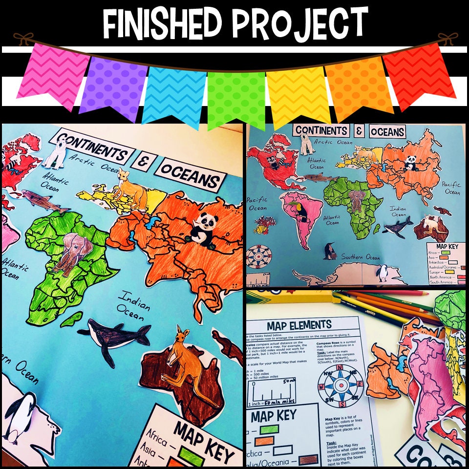 Continents & Oceans Project - Etsy