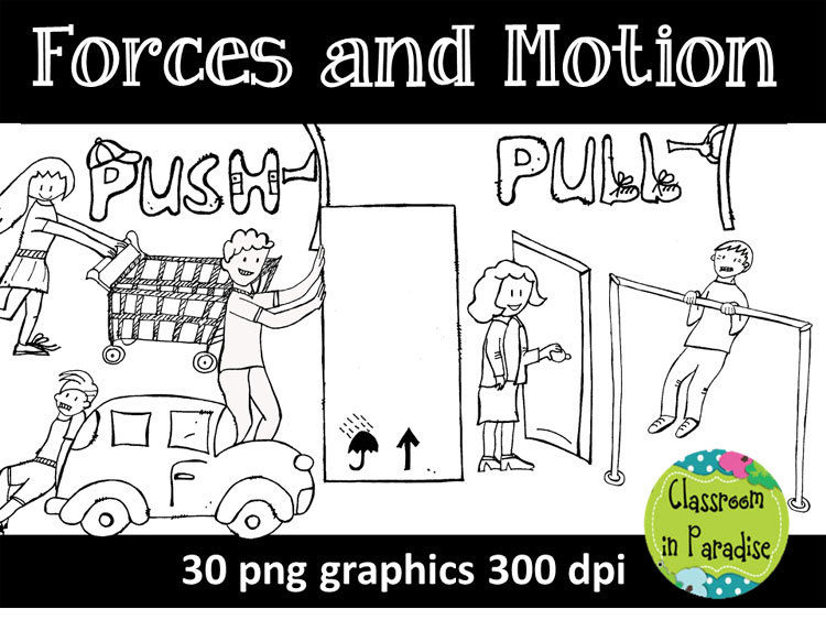 Forces and Motion Clipart Set - Etsy
