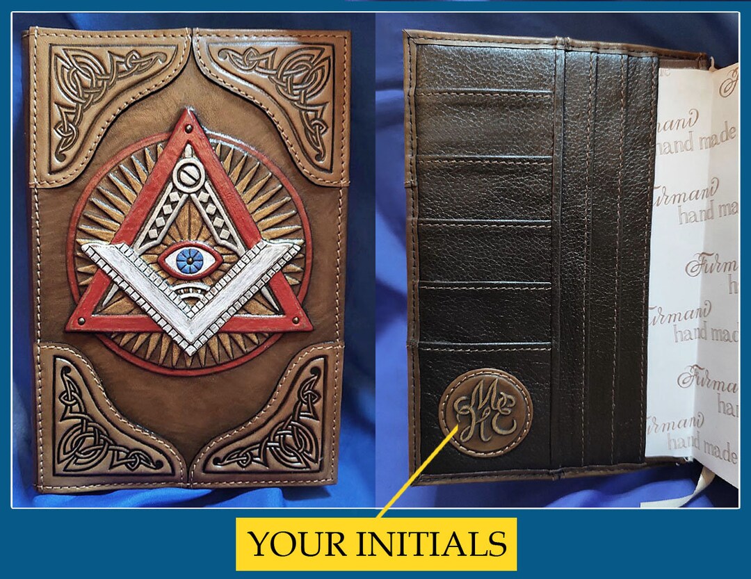 Masonic Personalized Leather Journal Cover Custom Leather Notebook ...