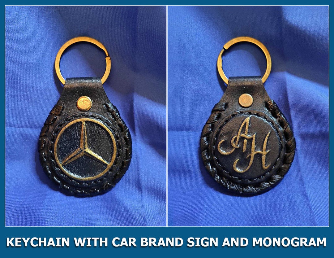 Car Logo Personalized Leather Key Chain for Men Personalized Leather ...