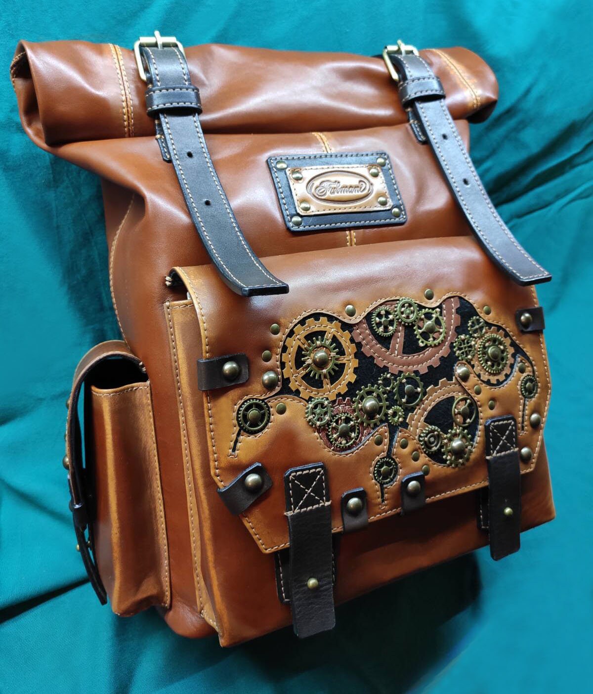 Steampunk backpack Men leather backpack Convertible backpack | Etsy
