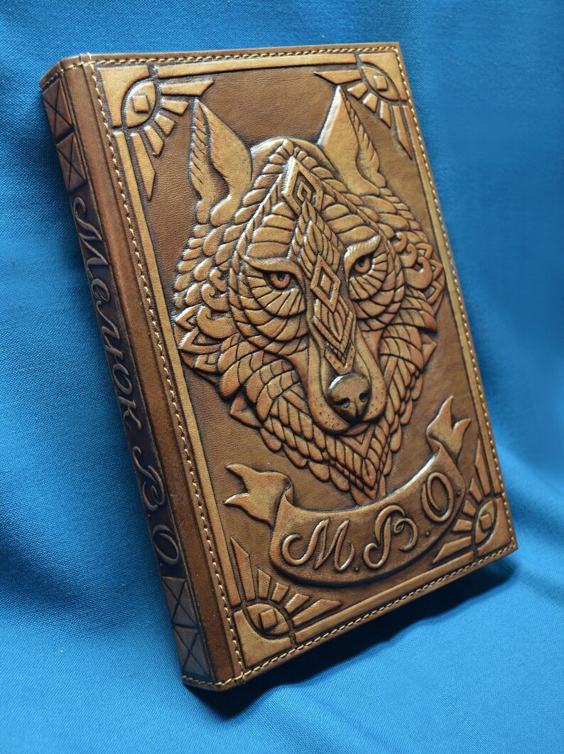 Wolf Personalized Leather Notebook Journal Custom Notebook | Etsy