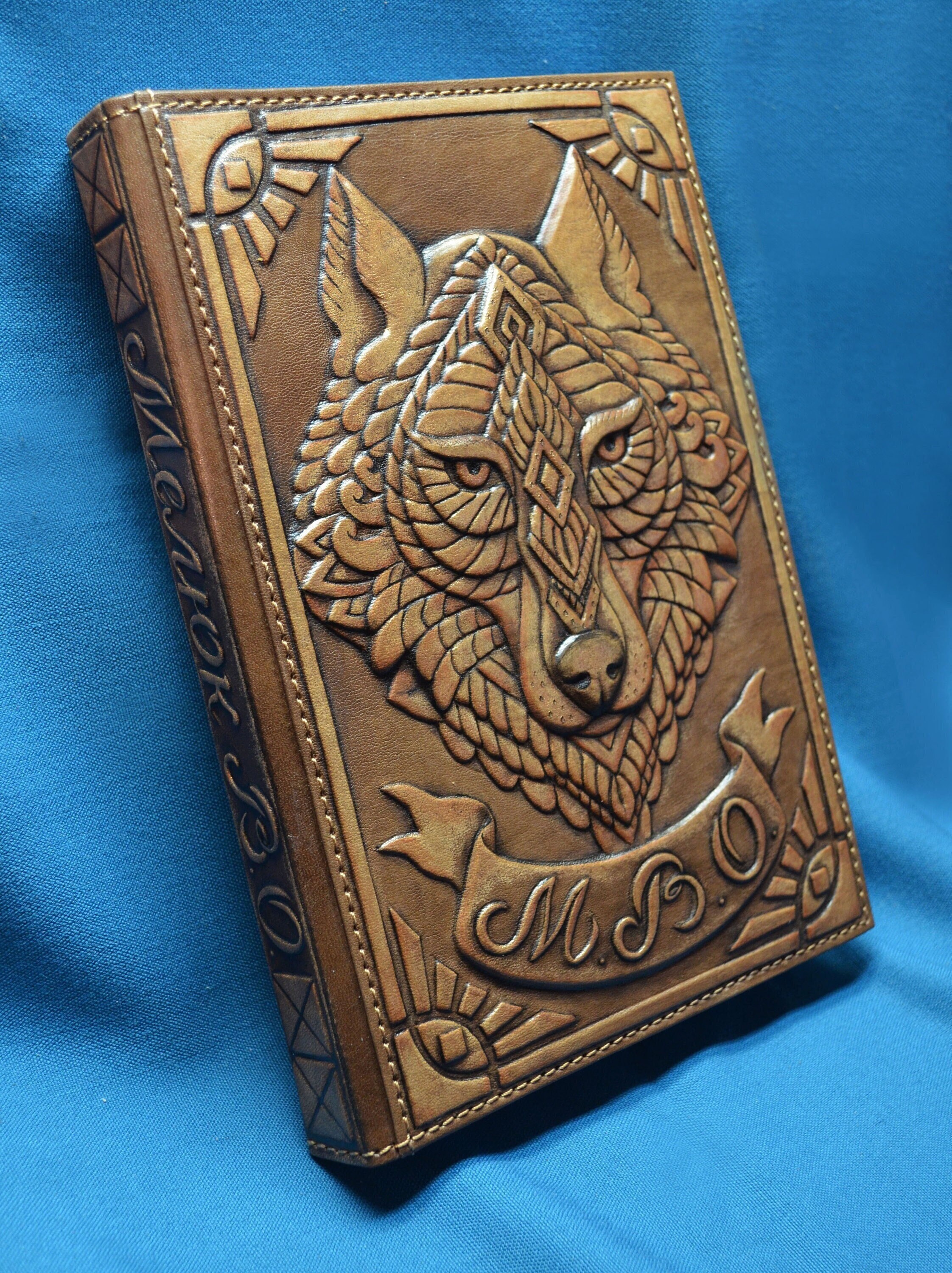 Wolf Personalized Leather Notebook Journal Custom Notebook | Etsy