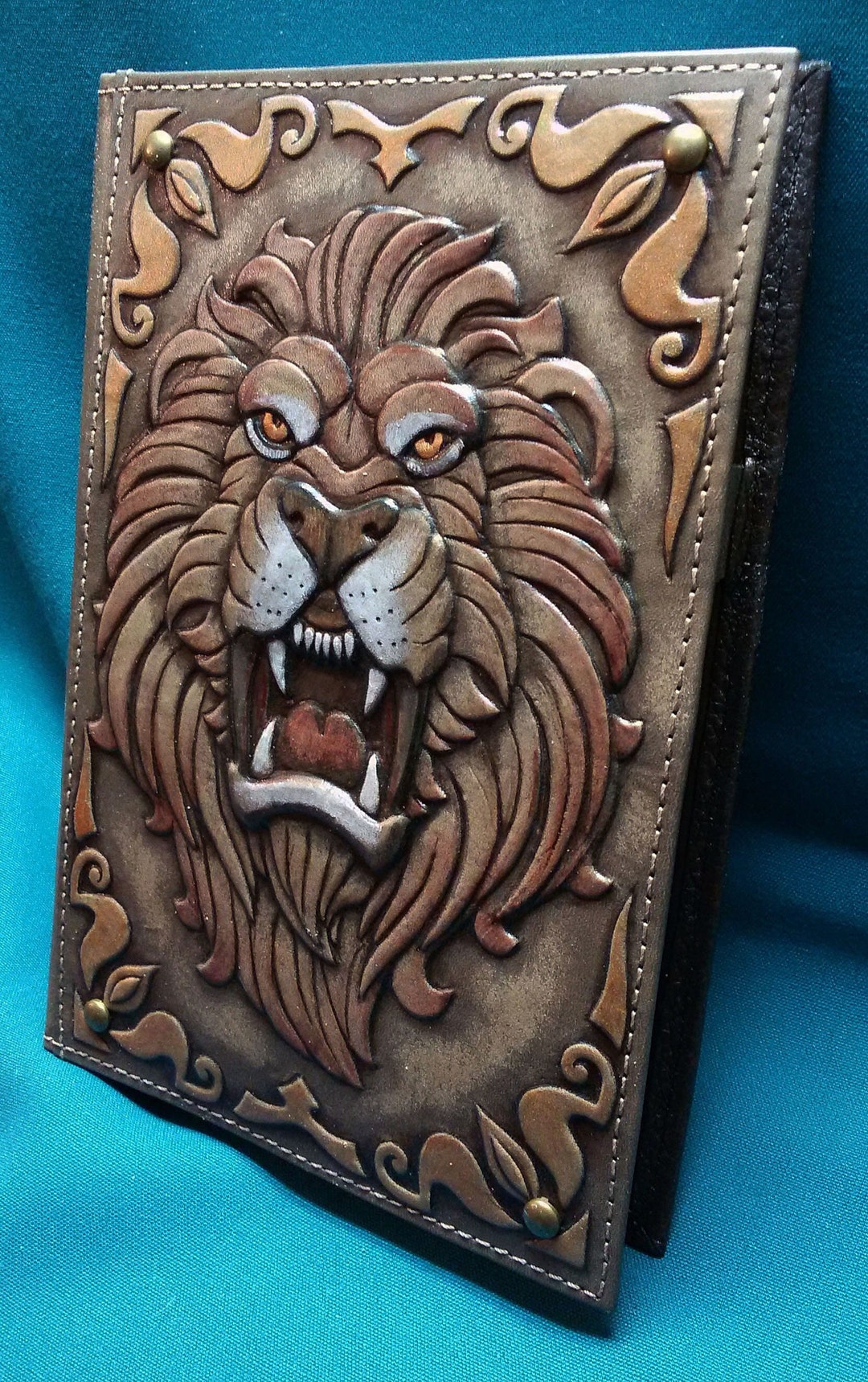 Lion Leather Notebook Journal Travelers Notebook Cover A5 Refillable ...
