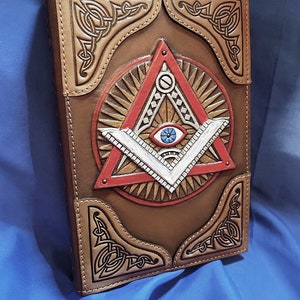 Masonic Personalized Leather Journal Cover Custom Leather Notebook ...