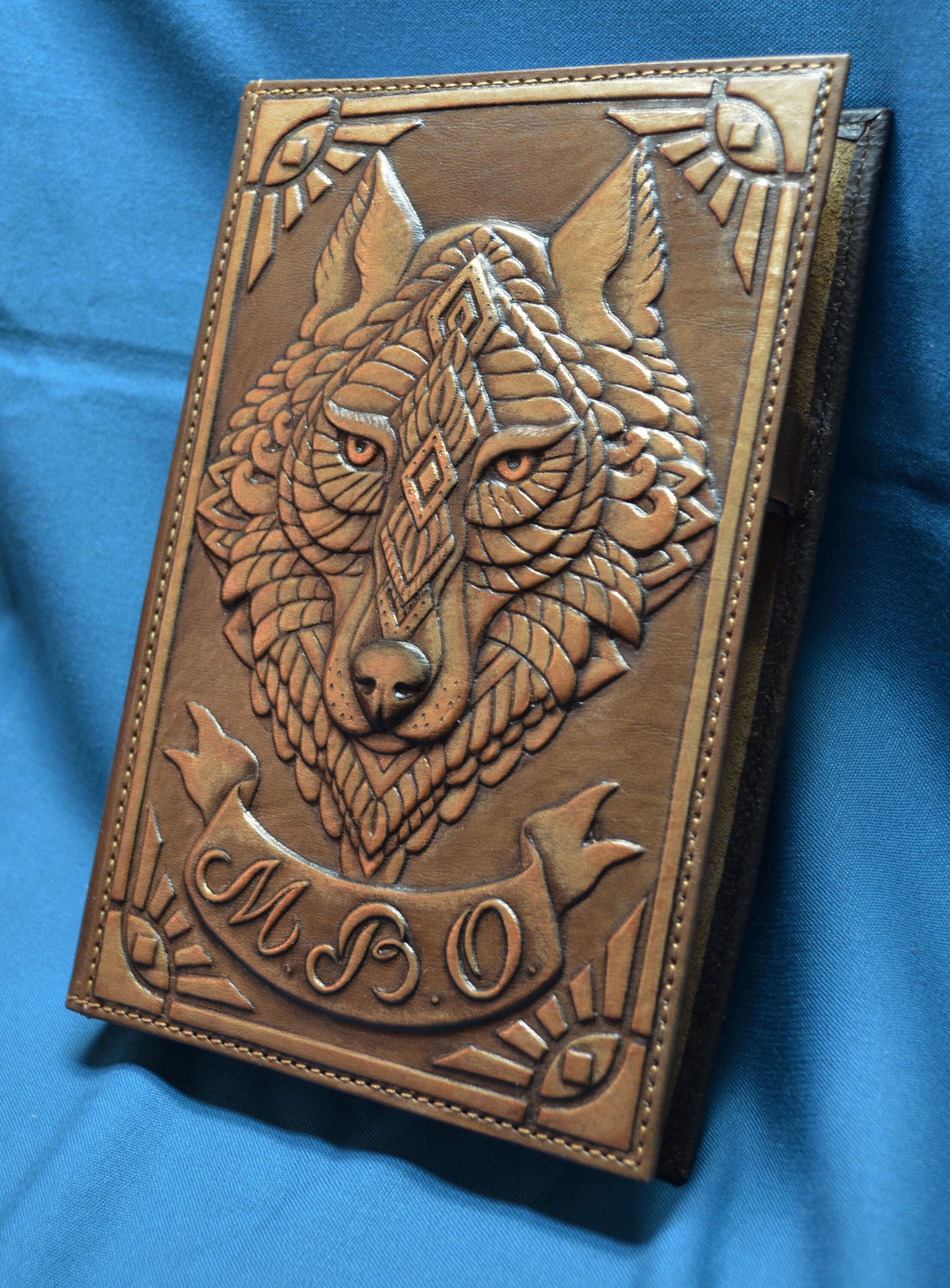 Wolf Personalized Leather Notebook Journal Custom Notebook | Etsy