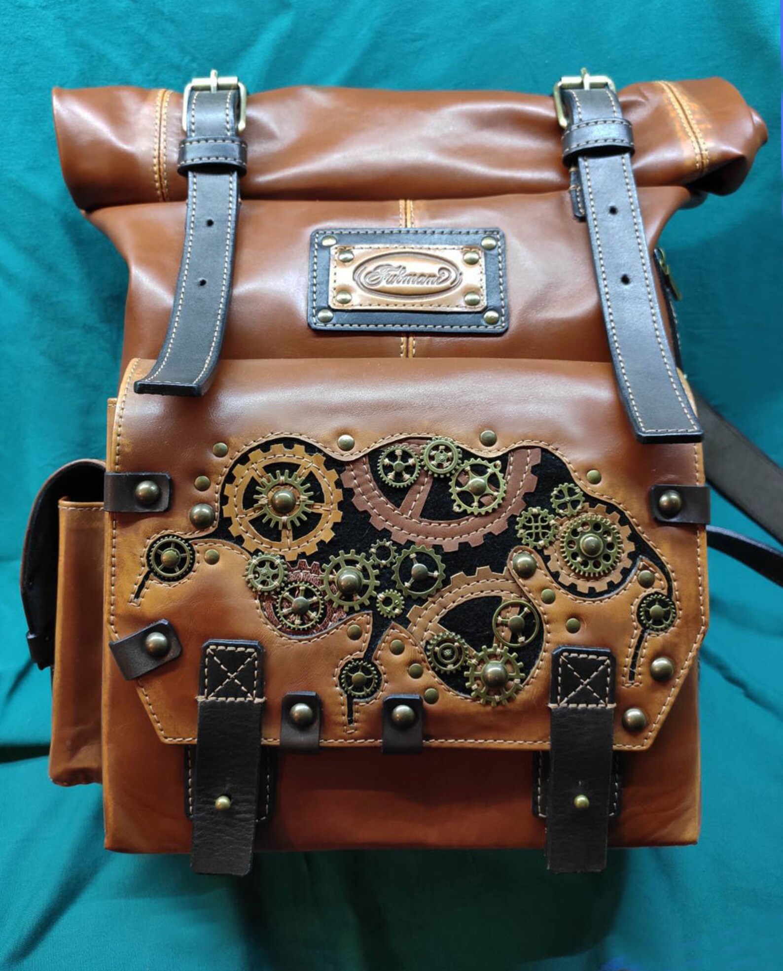 Steampunk backpack Men leather backpack Convertible backpack | Etsy